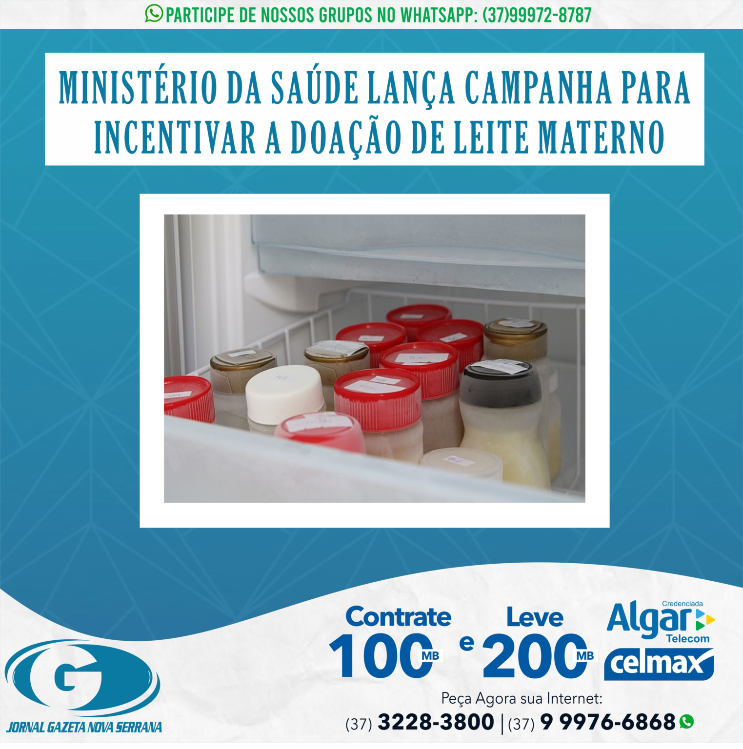 MinistÉrio Da SaÚde LanÇa Campanha Para Incentivar A DoaÇÃo De Leite